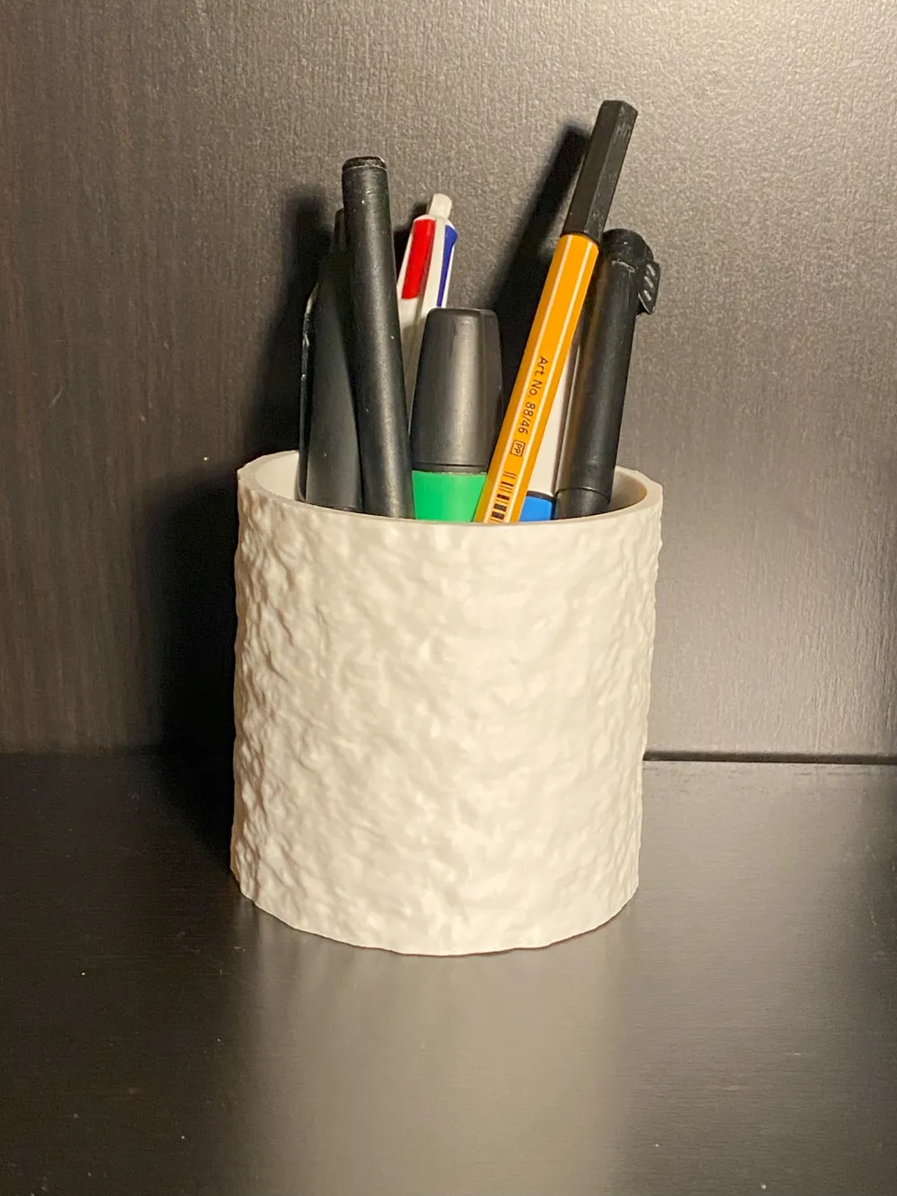 Stone-Texture Pen Holder by MikelAngelo - MakerWorld