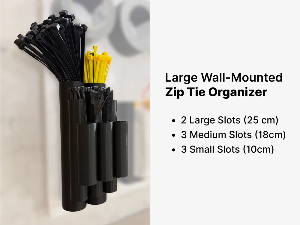 Large Wall-Mounted Zip Tie Organizer by Filament & Fika - MakerWorld