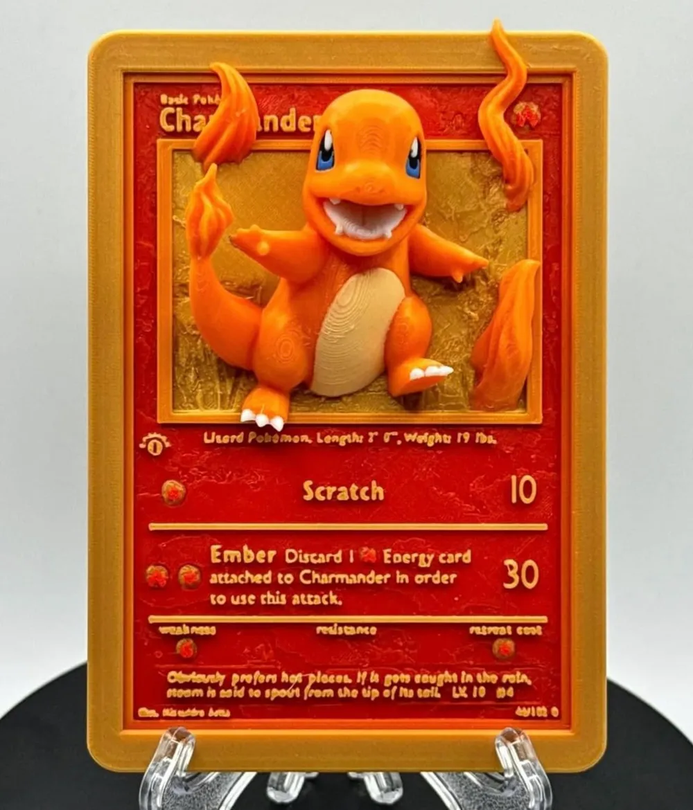 Charmander 3D Printable Pokémon Card; Pokemon TCG - Free 3D Print Model ...