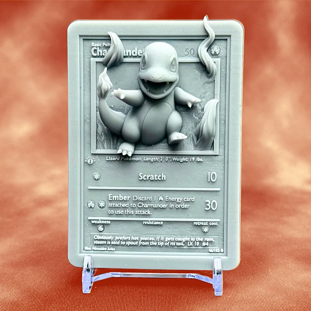 Charmander 3D Printable Pokémon Card; Pokemon TCG - Free 3D Print Model ...