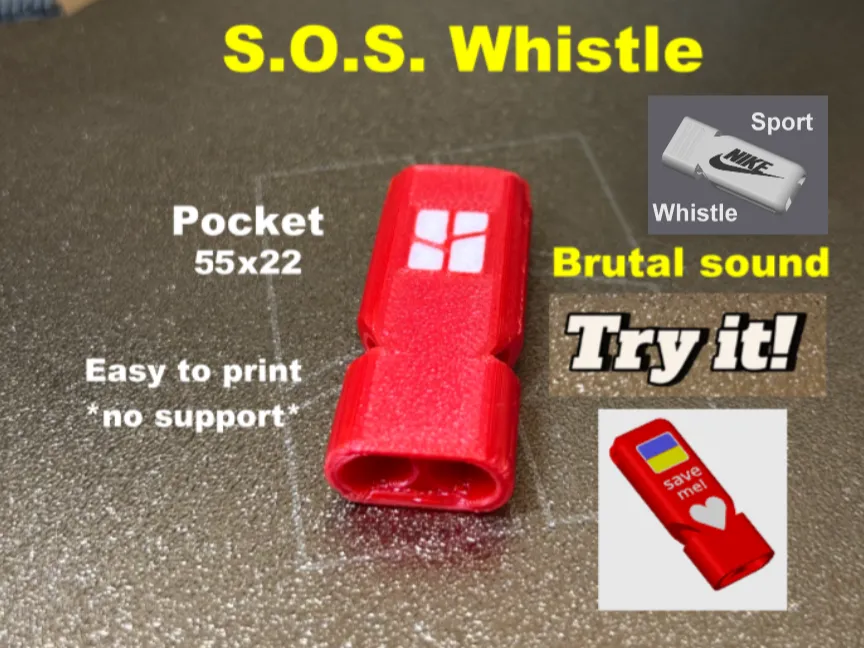 SOS Sport mini Whistle - Free 3D Print Model - MakerWorld