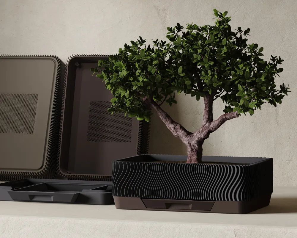 Bonsai Training Pot - Japandi Wave Planter & Tray - Free 3D Print Model ...