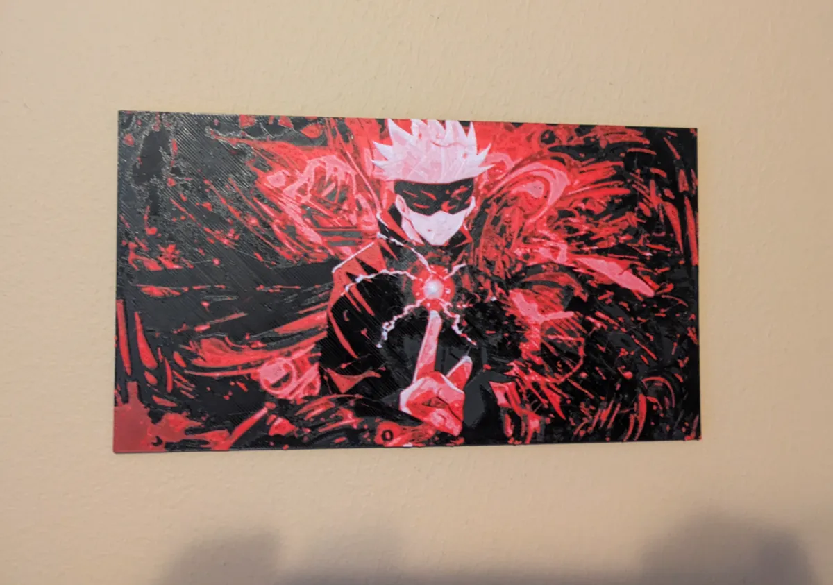 gojo wall art - Free 3D Print Model - MakerWorld