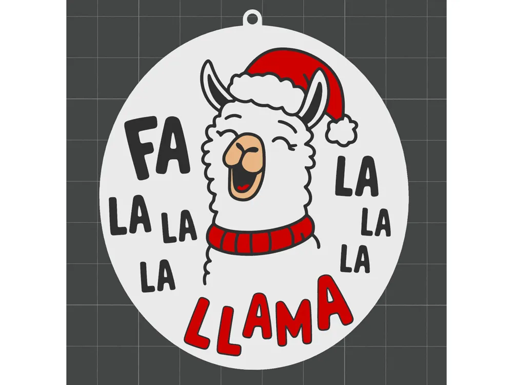 Fa La La Llama Christmas Ornament by mortickles - MakerWorld