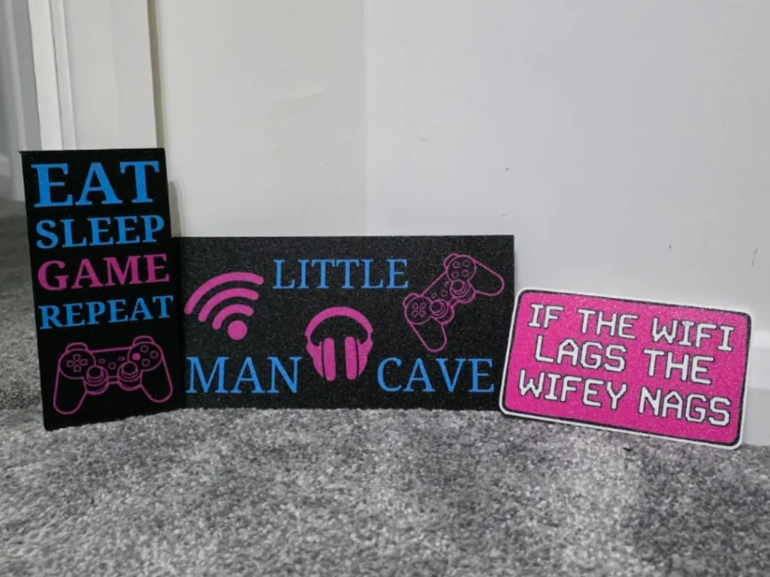 gaming signs - Free 3D Print Model - MakerWorld