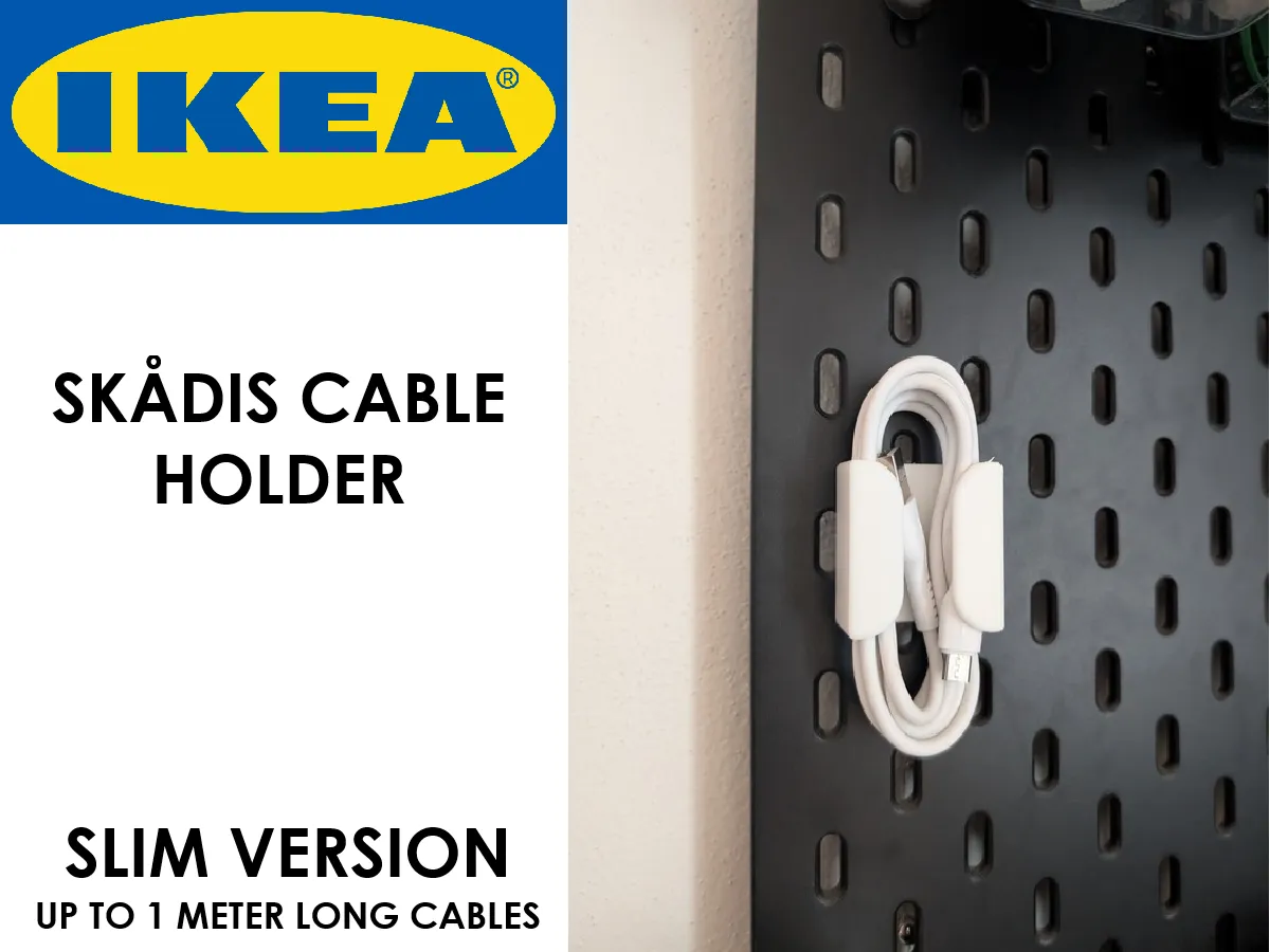 IKEA Skådis Cable Holder | SLIM VERSION - Free 3D Print Model - MakerWorld