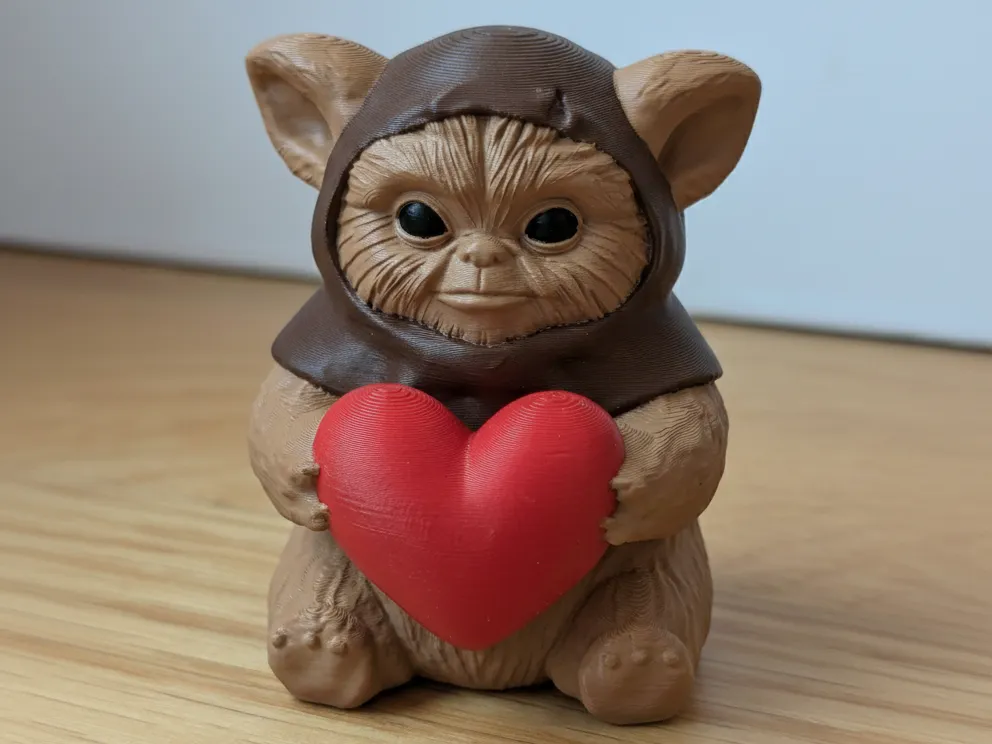 Valentines Day Ewok: Chibi Ewok with a Heart - Free 3D Print Model ...