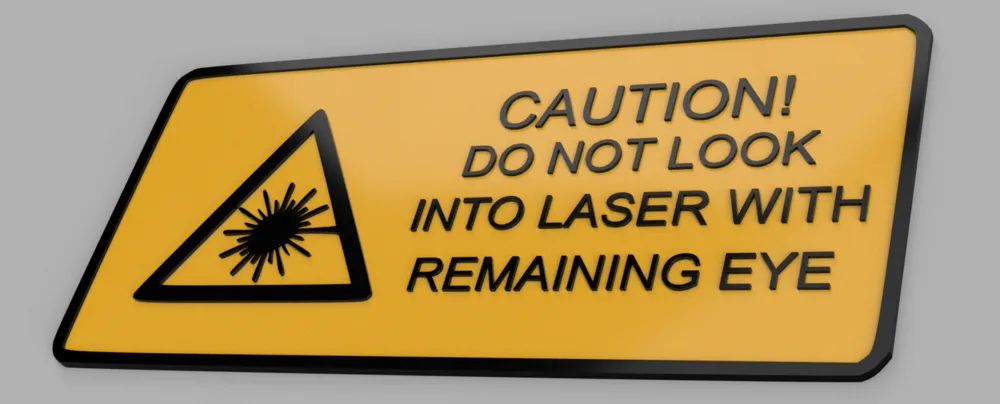 "Do not look into laser" - funny warning sign by Mattias - MakerWorld