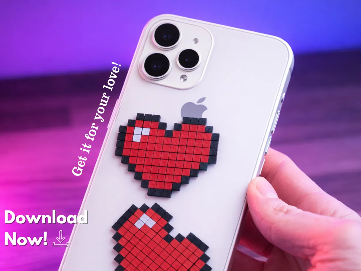 Pixel ART – Game-Style Heart - Free 3D Print Model - MakerWorld