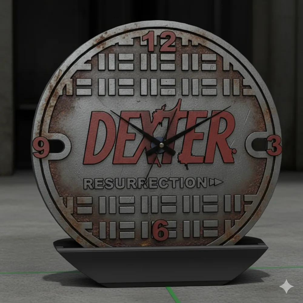 DEXTER RESURRECTION MANHOLE CLOCK WITH CELL HOLDER - Free 3D Print ...