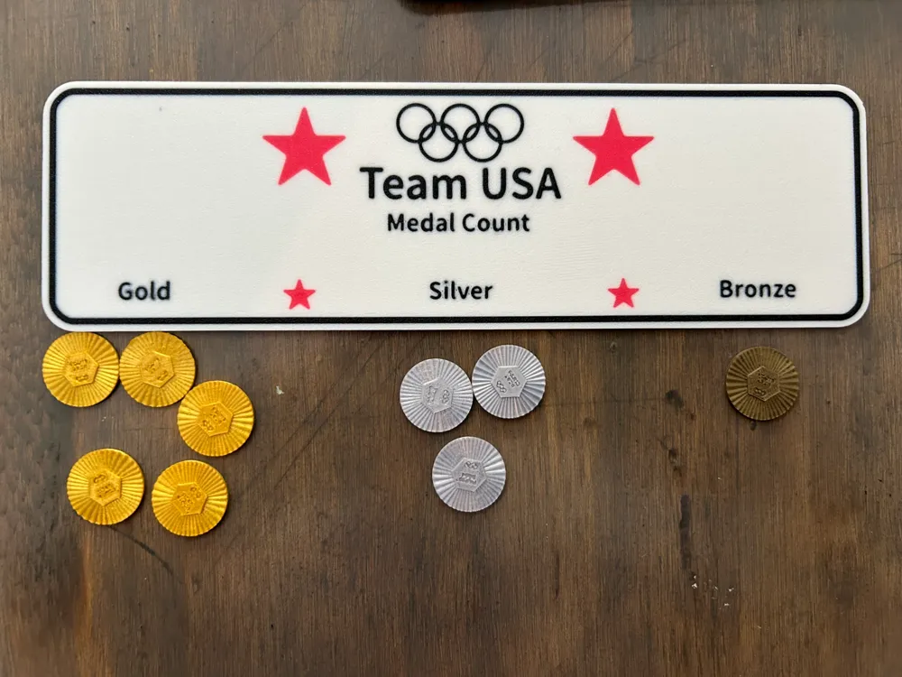 Olympics - Team USA Track Medal Count Track Sign by Chadgetsbored 3D ...