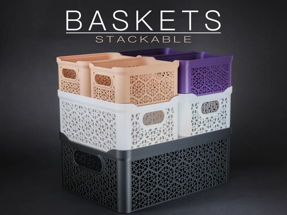 Stackable Baskets - Free 3D Print Model - MakerWorld
