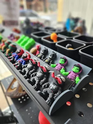 modular display shelf for micro heroes articulated by MadMonkey3D MakerWorld: Download Free 3D ...