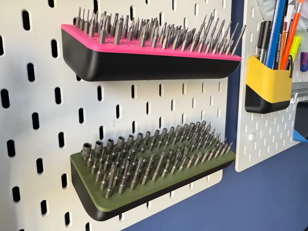 Skadis 4mm Hex Bit Holder – 90 Precision Bits - Free 3D Print Model ...