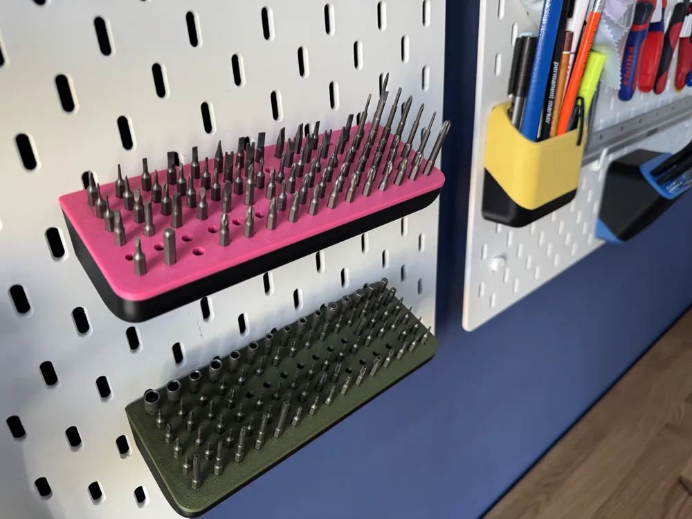 Skadis 4mm Hex Bit Holder – 90 Precision Bits - Free 3D Print Model ...