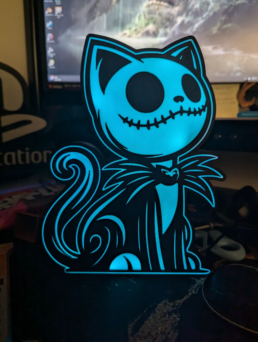 Jack Skellington Cat Lightbox Remixed by admiralbeat - MakerWorld