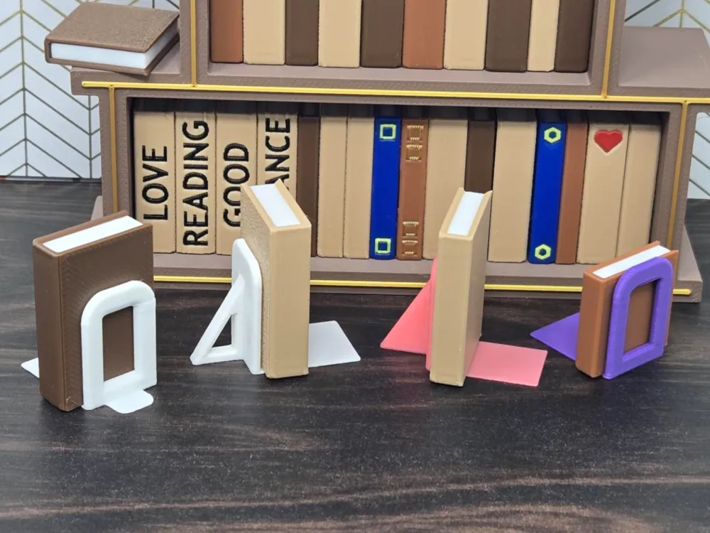 Miniature bookends by WhispersofLiterati - MakerWorld