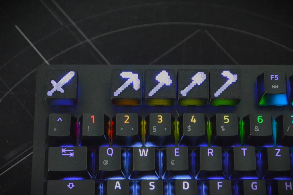 Minecraft Keycaps: Tools by alex1337 MakerWorld: Download Free 3D Models