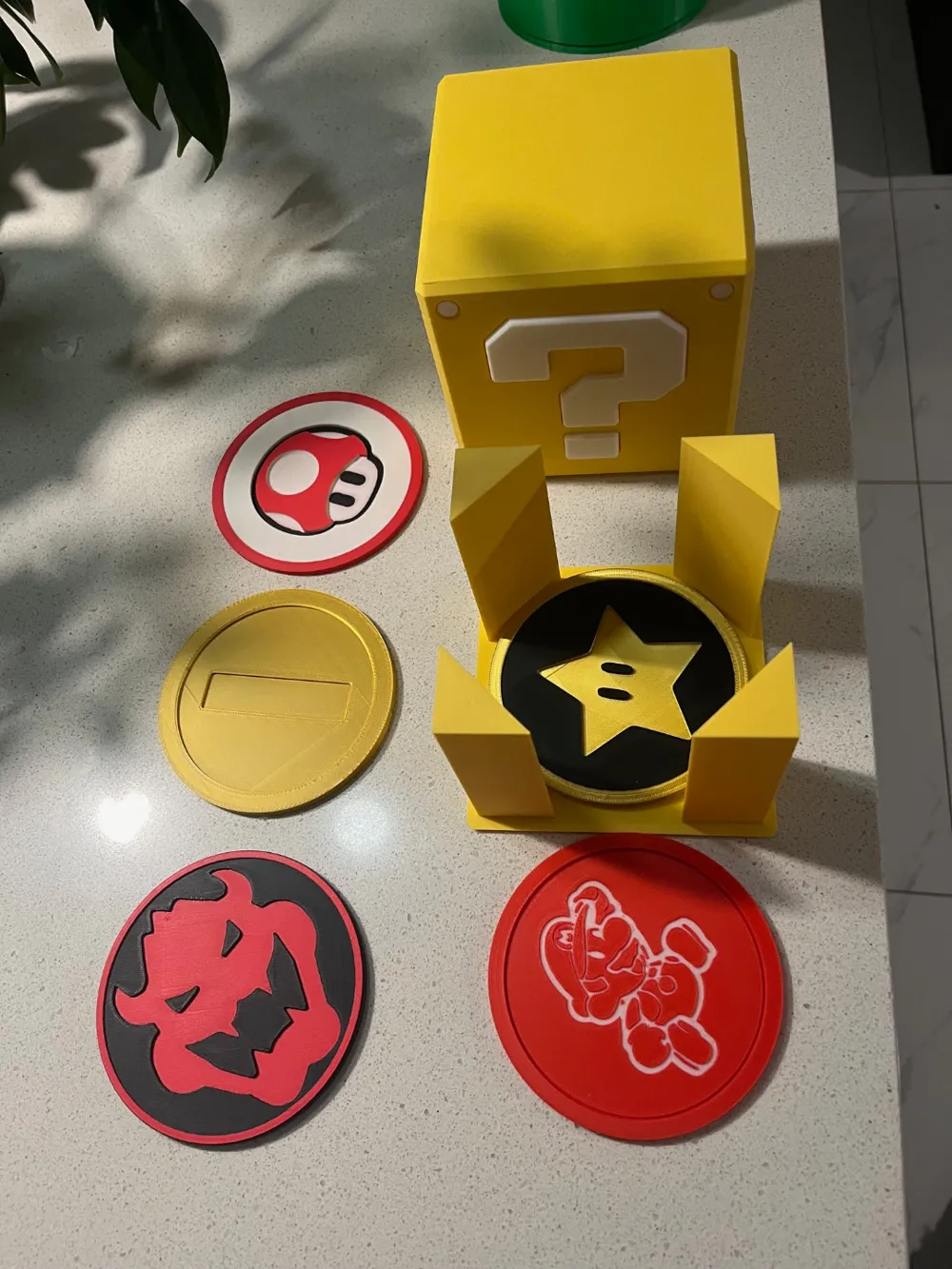 Super Mario ? Storage Box and Coaster set x5 by Tommy Gun - MakerWorld