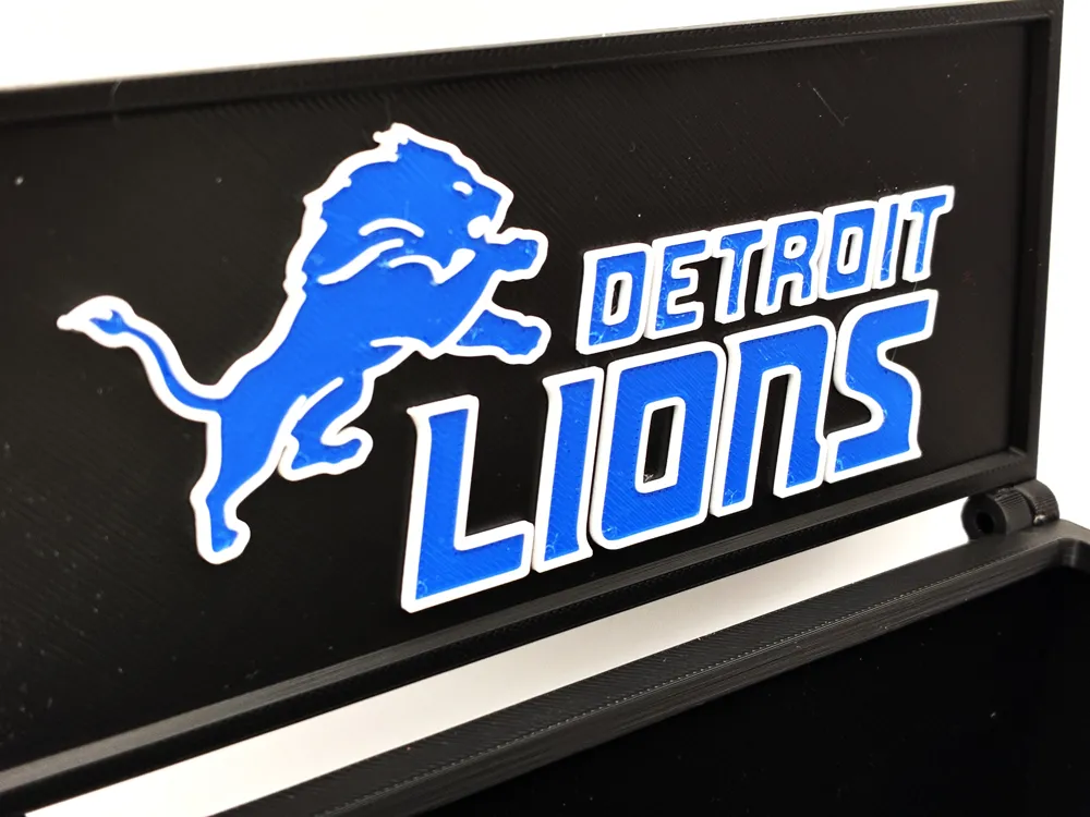 Lid- Detroit Lions NFL football toolbox desk pen - Free 3D Print Model ...
