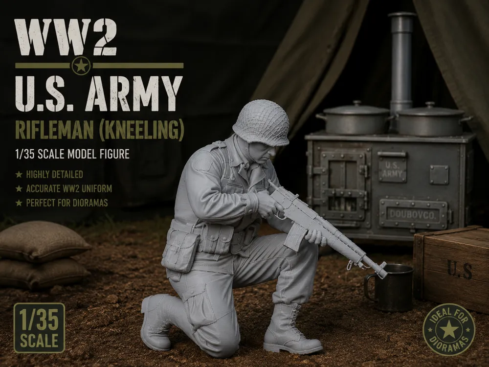 WWII German Infantry Soldier - Free 3D Print Model - MakerWorld