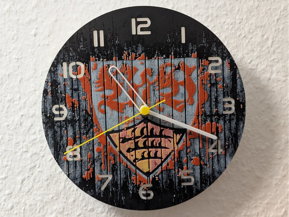 Wall/desk clock VfB Stuttgart logo by P V - MakerWorld