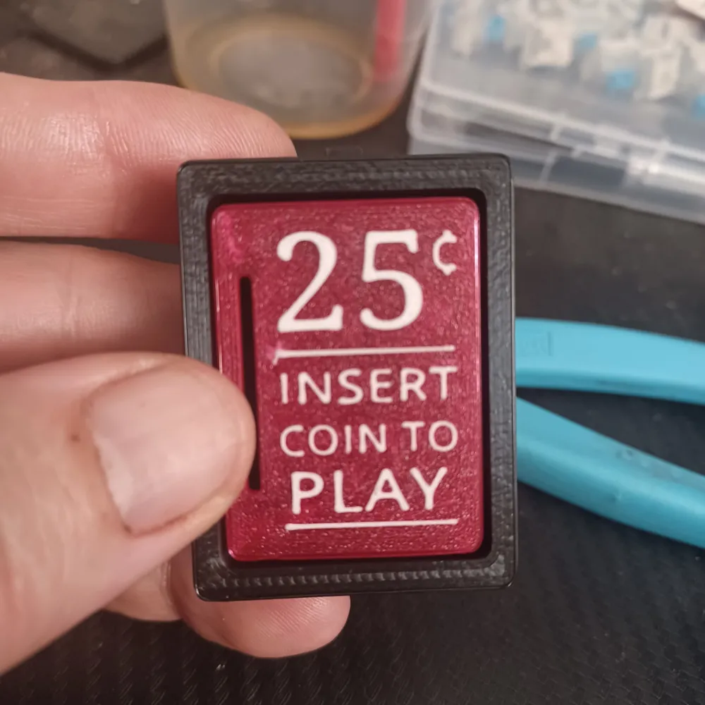 Retro Arcade Coin Slot Clicky Button Fidget AMS - Free 3D Print Model ...