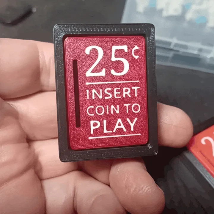 Retro Arcade Coin Slot Clicky Button Fidget AMS - Free 3D Print Model ...
