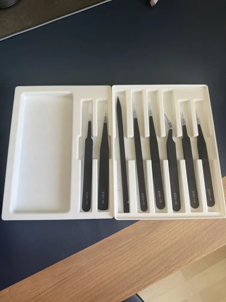 gridfinity ESD tweezers insert with tray - Free 3D Print Model - MakerWorld