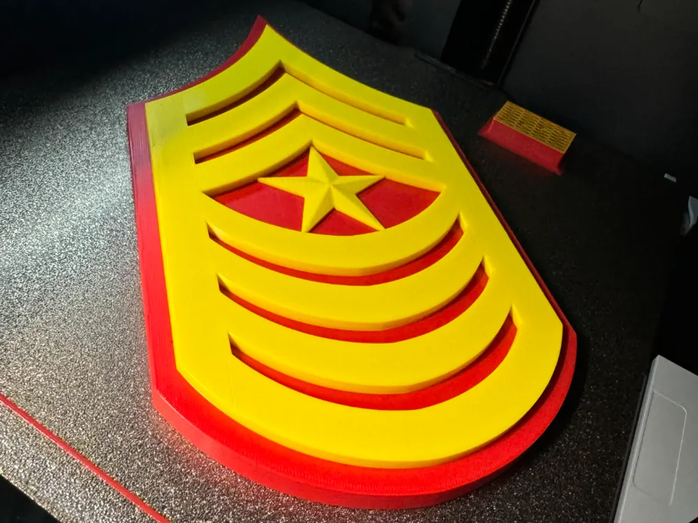 Yellow SgtMaj with Red Backing - Free 3D Print Model - MakerWorld