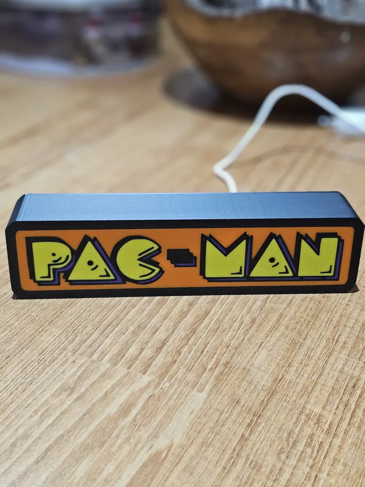 PAC-MAN Lightbox – Retro Arcade Desk Lamp - Free 3D Print Model ...