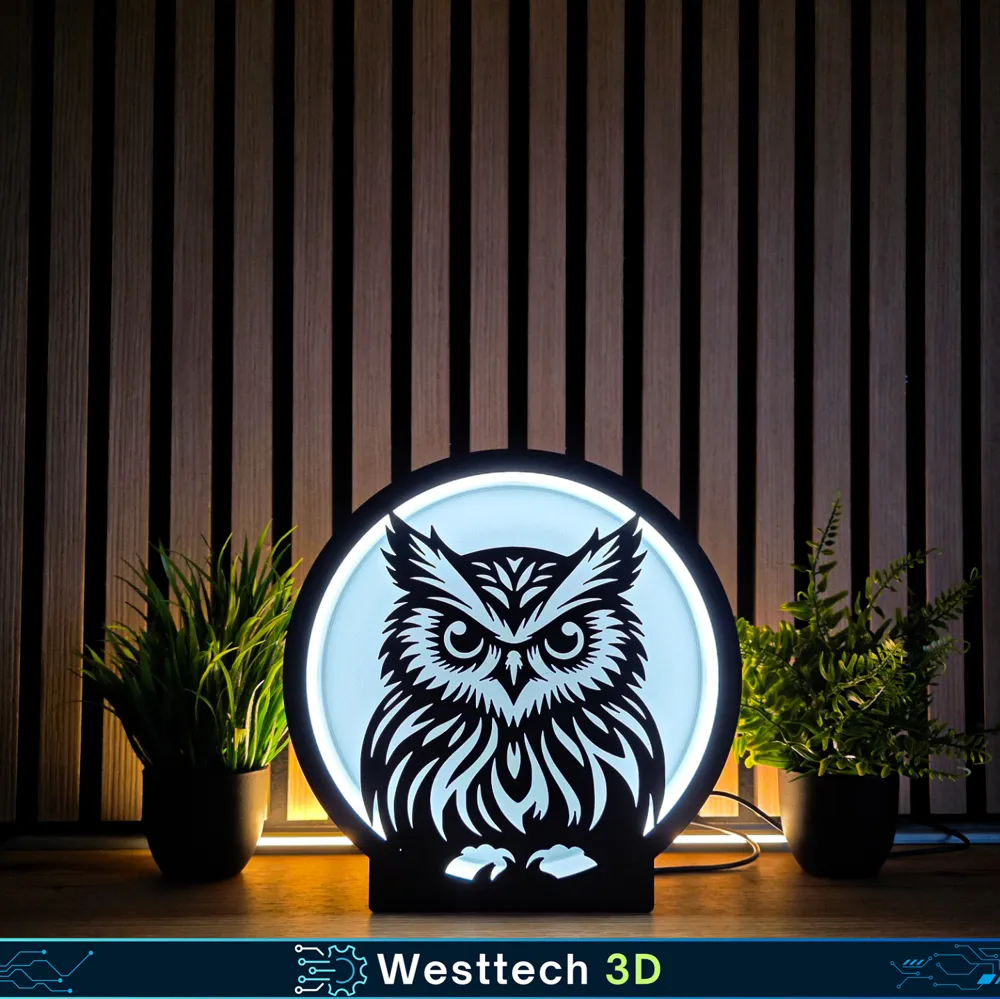 Owl LED Lamp by Westtech 3D MakerWorld: Download Free 3D Models