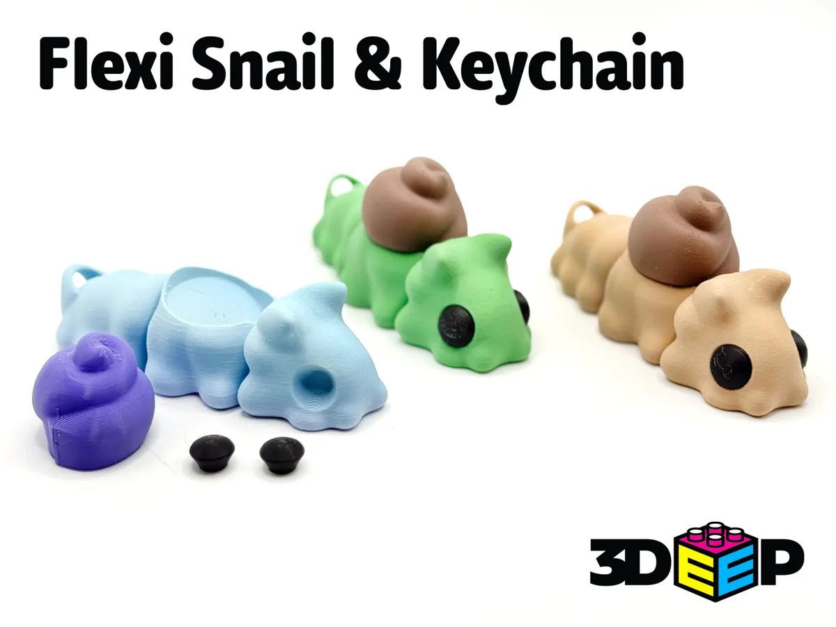 Flexi Snail with shell & Keychain - No Supports by 3DeepDesigns ...