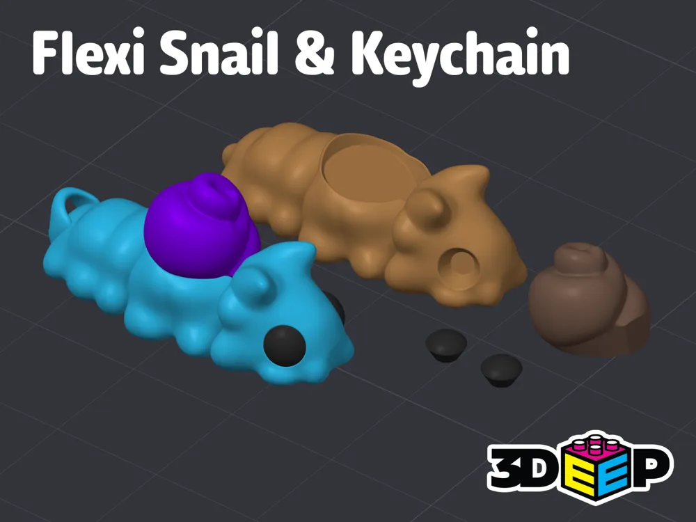 Flexi Snail with shell & Keychain - No Supports by 3DeepDesigns ...