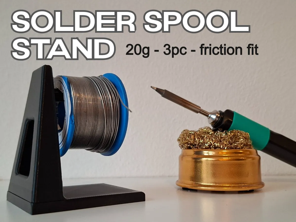 Solder Spool Stand - Workbench Soldering Aid - Free 3D Print Model ...