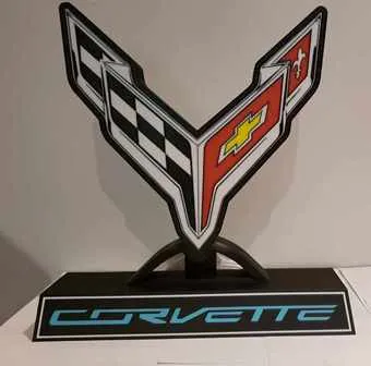 Corvette C8 Logo Lightbox - Free 3D Print Model - MakerWorld