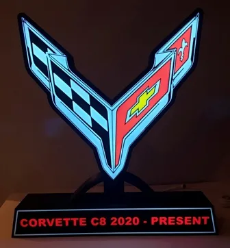 Corvette C8 Logo Lightbox by craigrudd MakerWorld: Download Free 3D Models