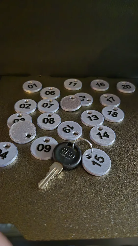 Round keychain numbers - Free 3D Print Model - MakerWorld