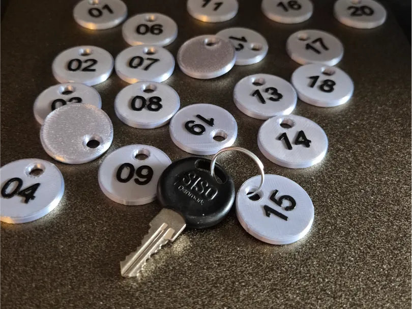 Round keychain numbers - Free 3D Print Model - MakerWorld