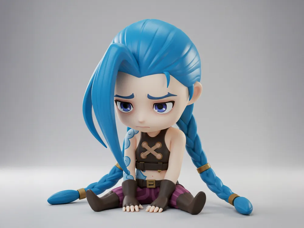 Jinx Sad Chibi (Arcane - LoL) - Free 3D Print Model - MakerWorld