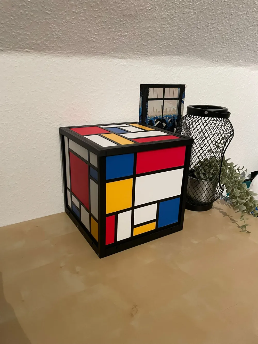 Mondrian Cube Lamp for LED Lamp 001 - Free 3D Print Model - MakerWorld