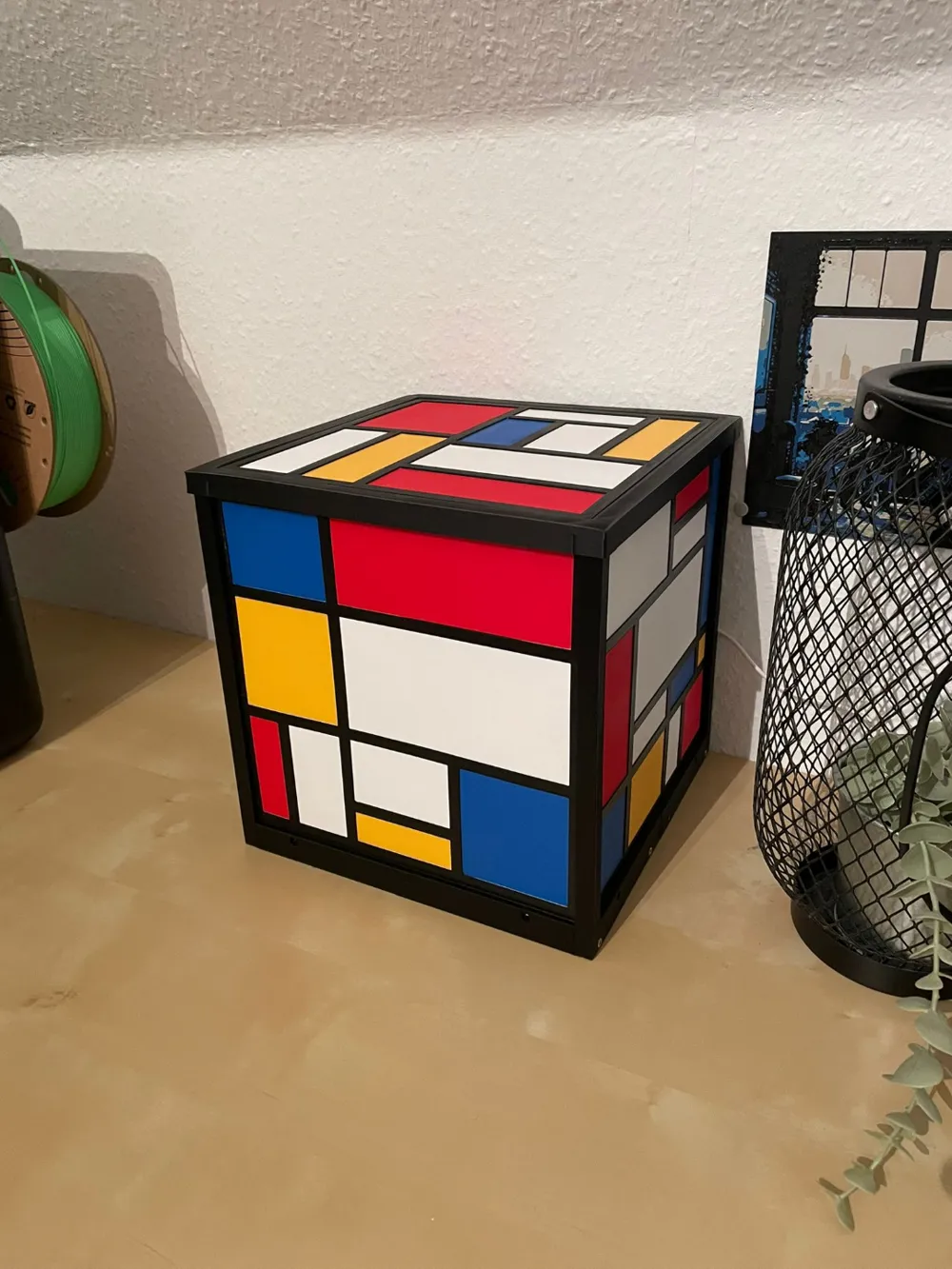 Mondrian Cube Lamp for LED Lamp 001 - Free 3D Print Model - MakerWorld