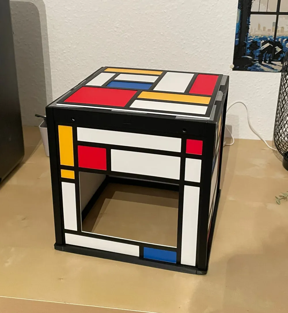 Mondrian Cube Lamp for LED Lamp 001 - Free 3D Print Model - MakerWorld