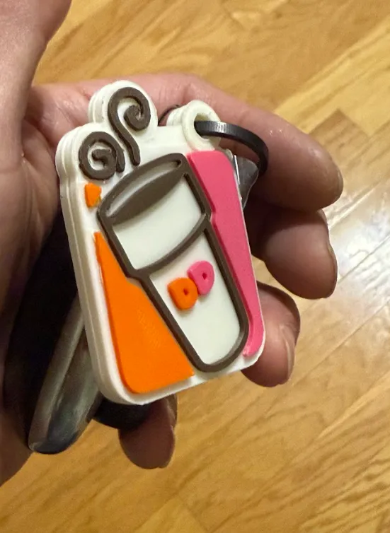 Dunkin Donuts Logo Fanart Keychain by Bokkins3d MakerWorld: Download ...