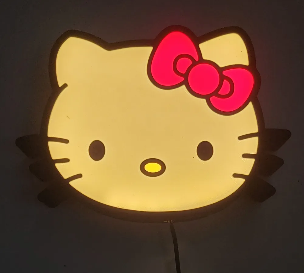 Hello Kitty LED Lightbox - Free 3D Print Model - MakerWorld