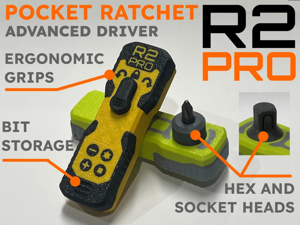 Pocket Ratchet Driver - R2 PRO Remixed by LNL3D MakerWorld: Download ...