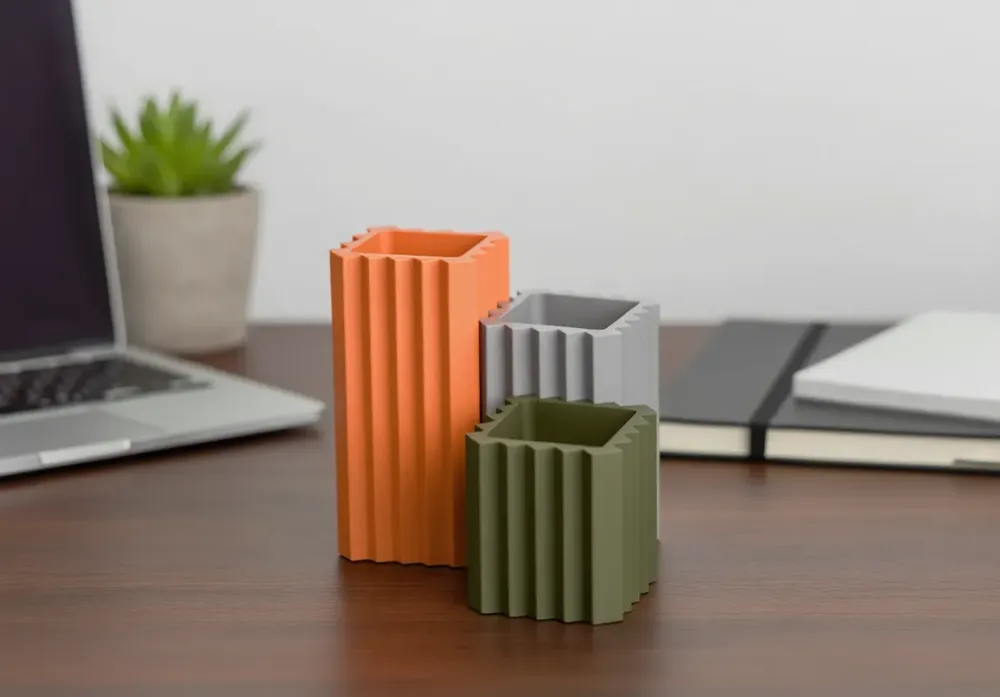 3 Parts Desk Pen Holder Organizer rectangular edge by Ghriker ...