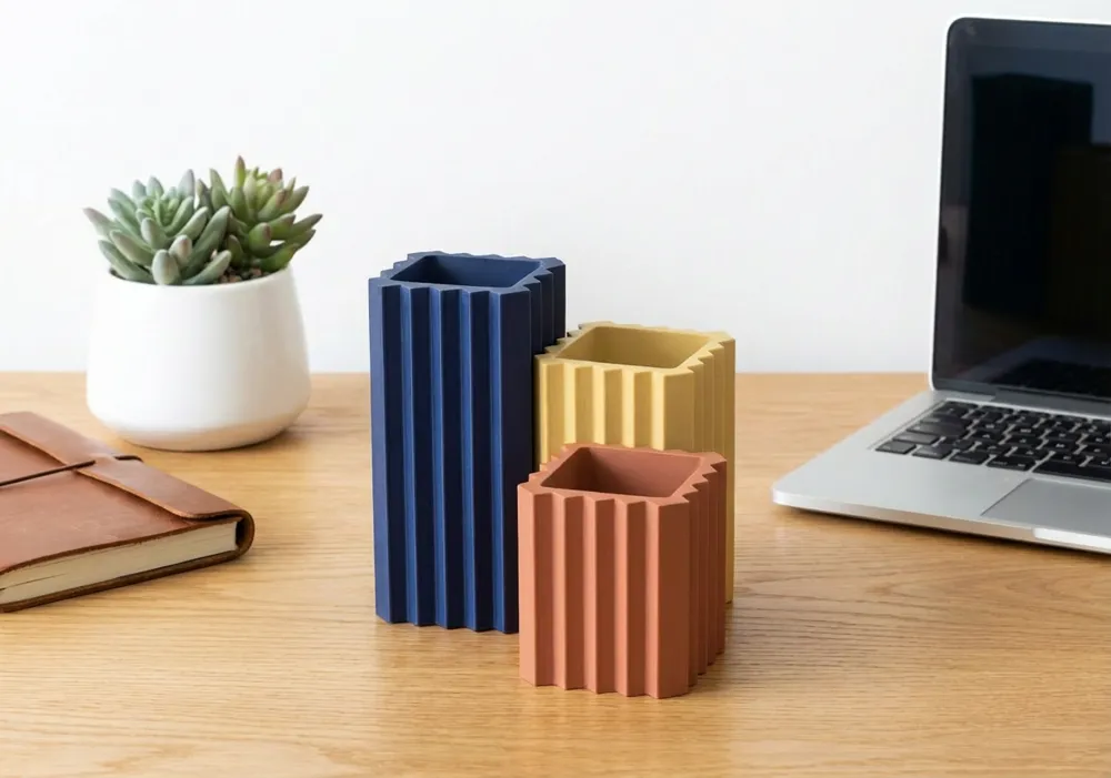 3 Parts Desk Pen Holder Organizer rectangular edge by Ghriker ...