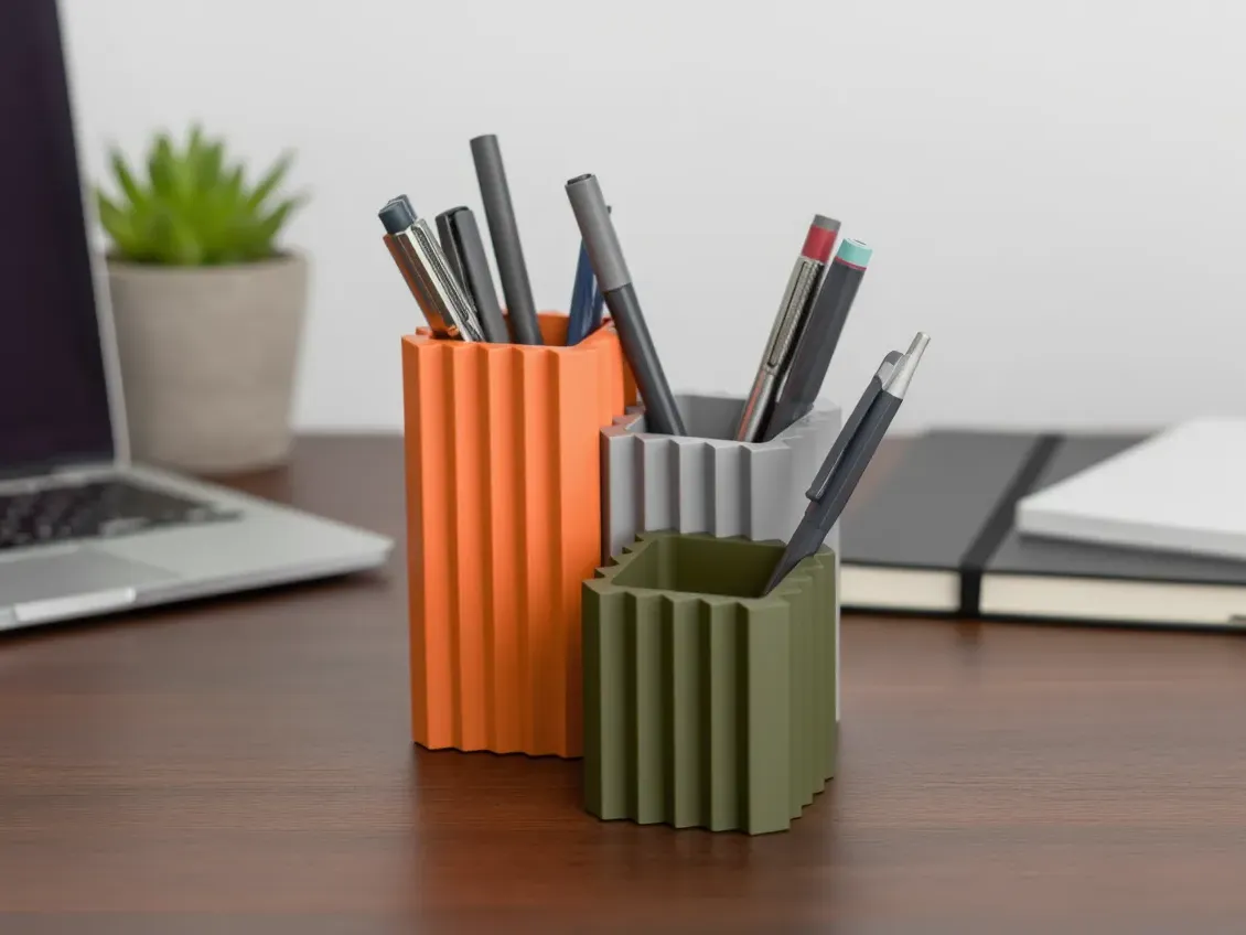 3 Parts Desk Pen Holder Organizer rectangular edge by Ghriker ...