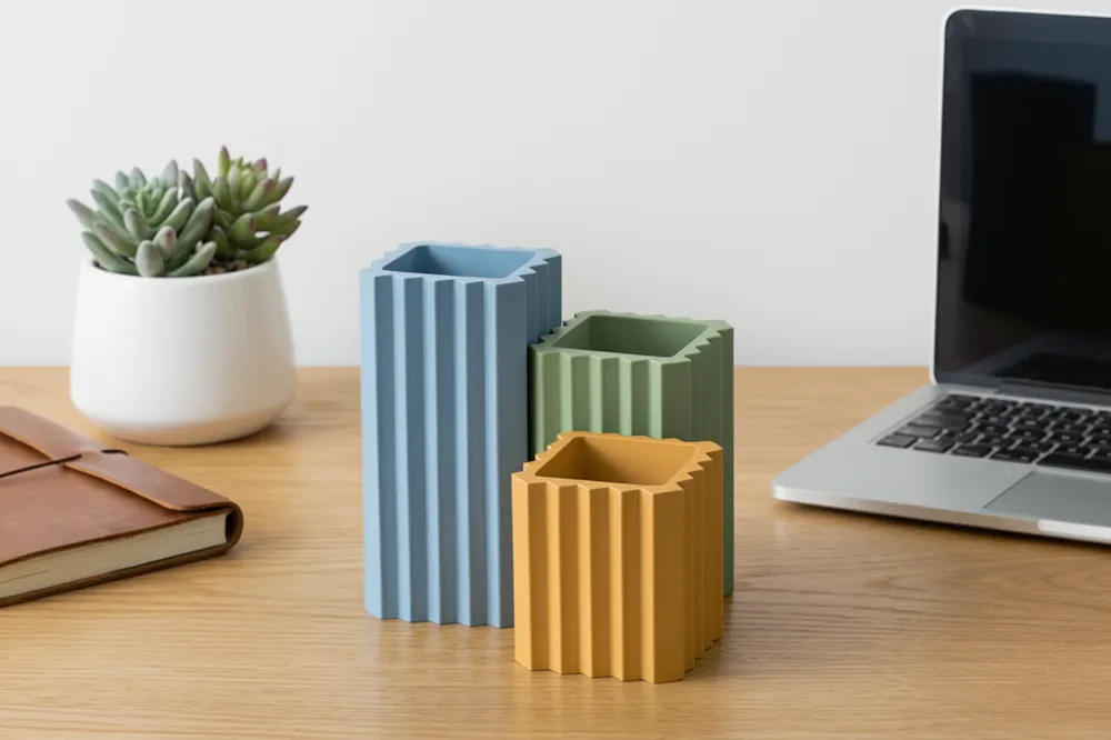 3 Parts Desk Pen Holder Organizer rectangular edge by Ghriker ...